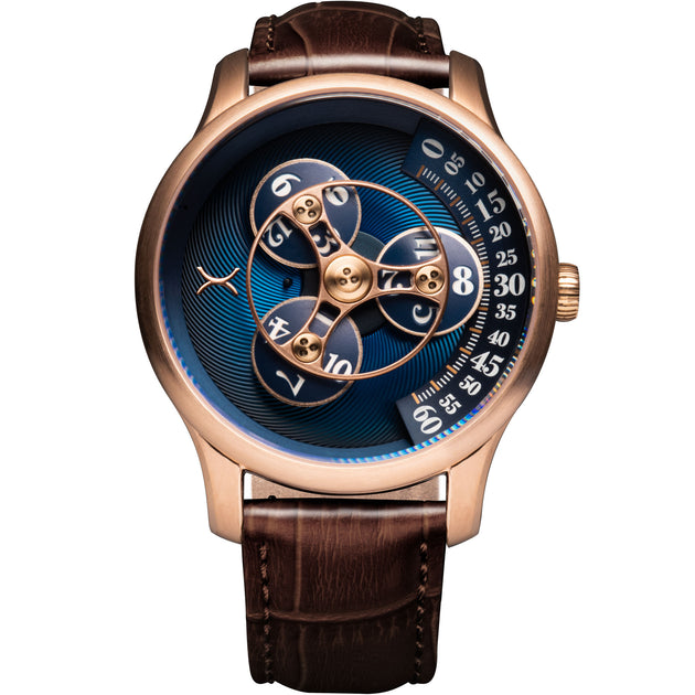 Triptych Automatic Wandering Hour Rose Gold Ocean | Xeric.com – Xeric ...