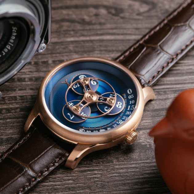 Triptych Automatic Wandering Hour Rose Gold Ocean | Xeric.com – Xeric ...